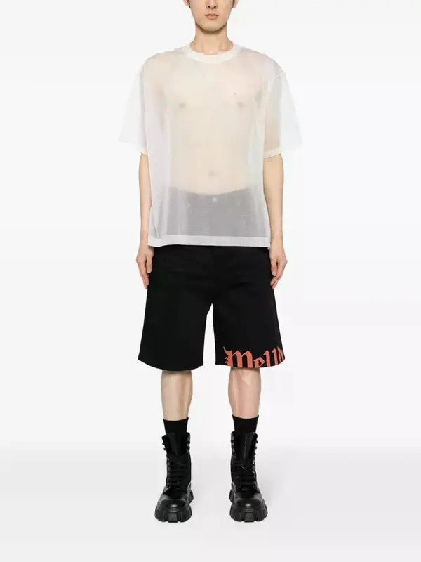We11Done Logo Print Bermuda Shorts