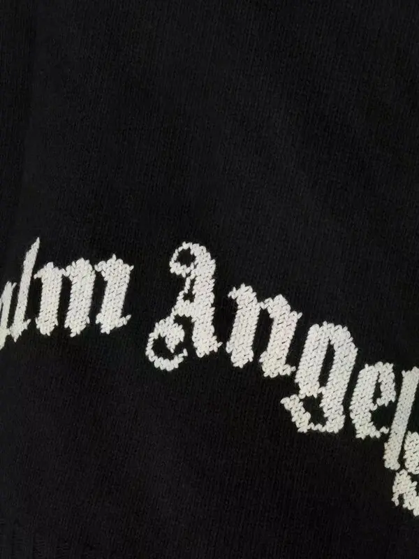 Palm Angels Logo-intarsia Zip Hoodie