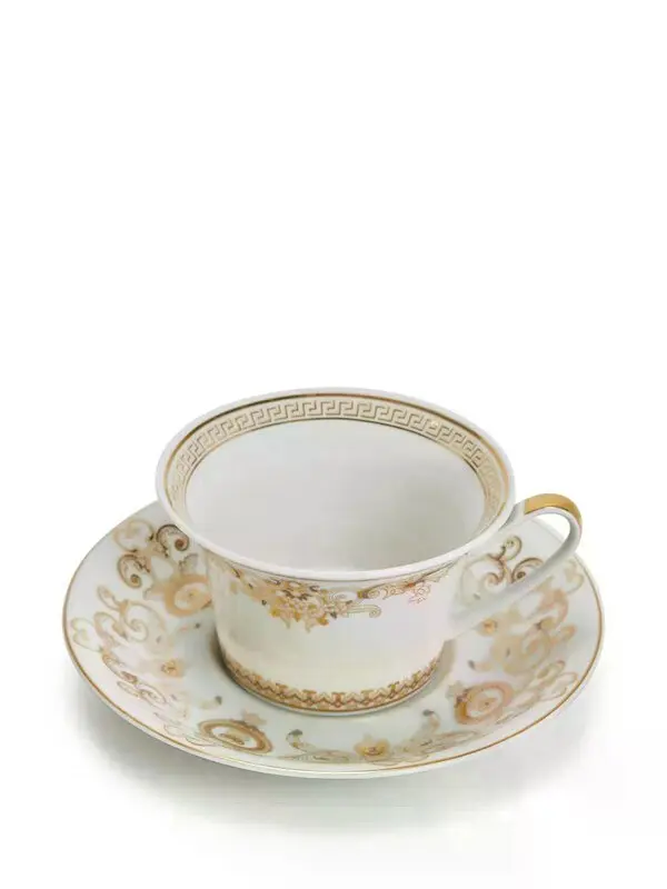 Versace X Rosenthal Medusa Gala Tea Cups And Saucers - White