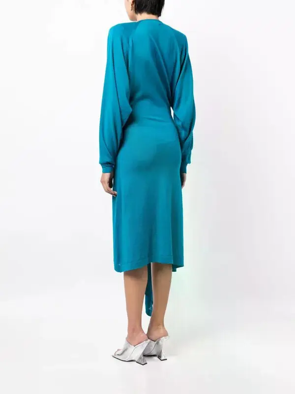 Attico Wool Midi Wrap Dress
