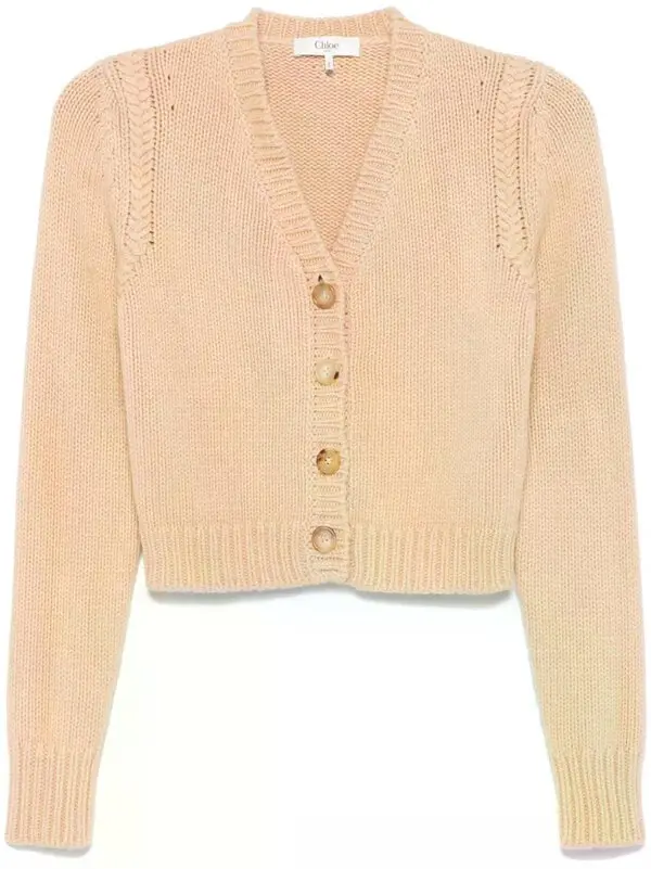 Chloé Cotton-cashmere Blend V-neck Cardigan