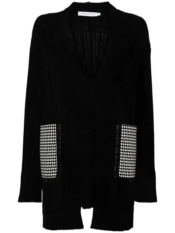 SIMONA CORSELLINI Checked Pocket Cardigan