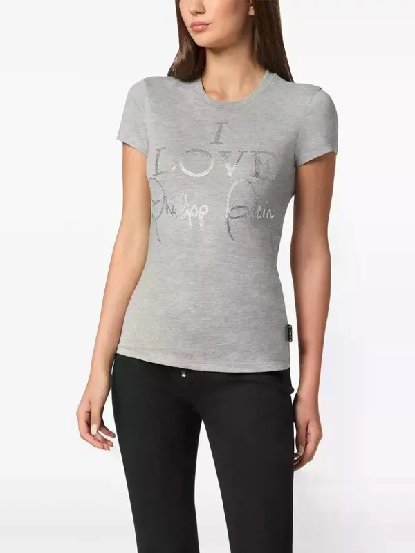 Philipp Plein Crewneck Short Sleeve Slogan T-shirt