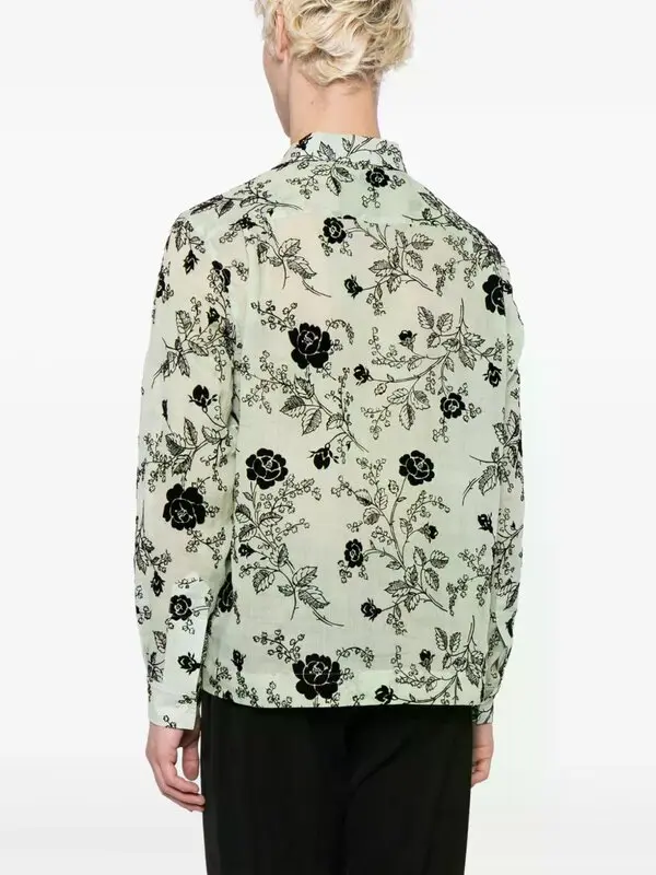 BODE Sweetunia-print Flocked Shirt