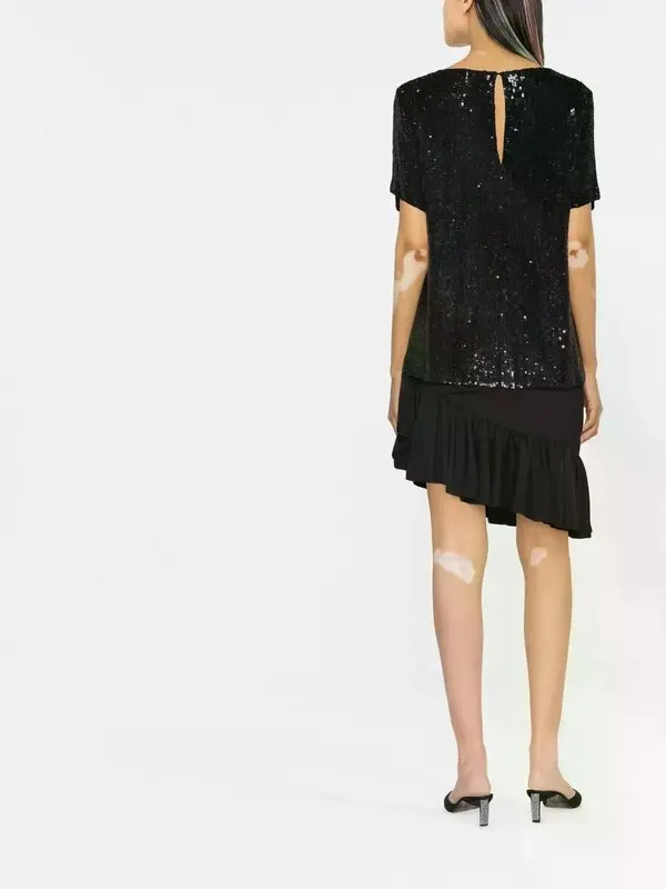 P.a.r.o.s.h Sequin Embellished Short Sleeve Top