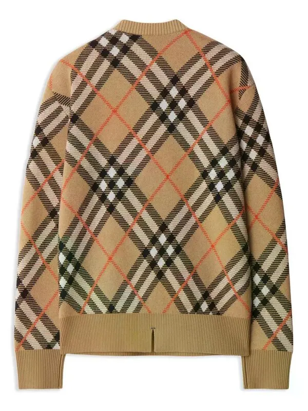 Burberry Check Knit Long Sleeve Sweatshirt