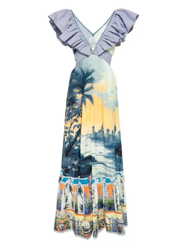 Camilla Frill-neck Dress