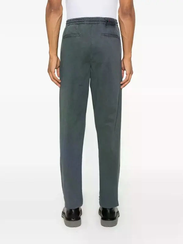 Kiton Slate Lyocell-cotton Blend Stretch Trousers