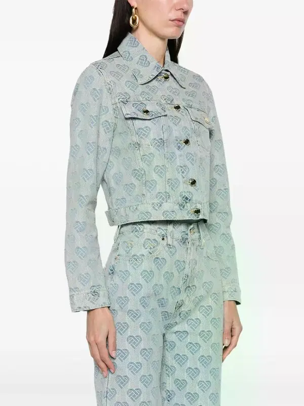 Casablanca Heart Monogram Jacquard Denim Jacket