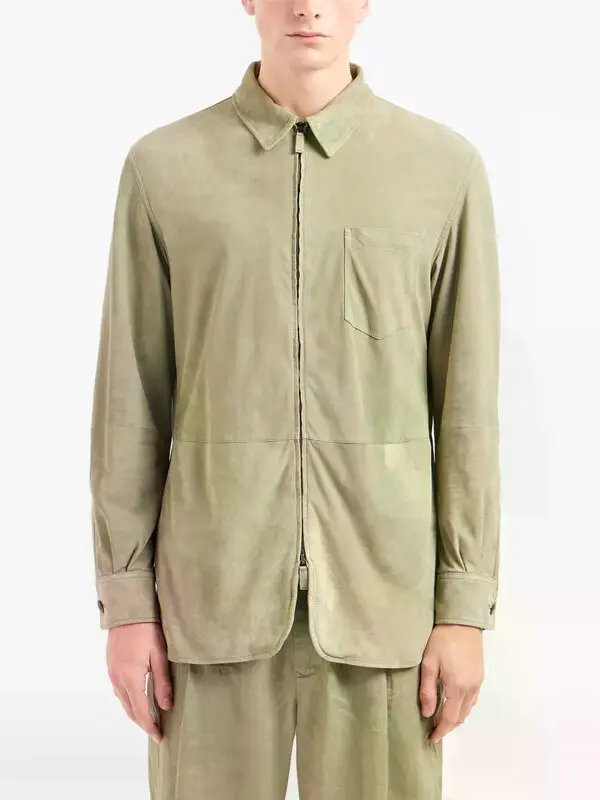 Giorgio Armani Zip-up Suede Jacket