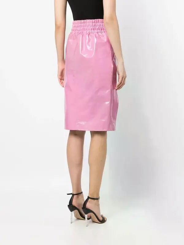 TOM FORD High-shine Midi Skirt With Elasticated Waist - Pink