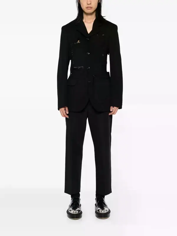 Comme Des Garçons Distressed Detail Blazer - Black