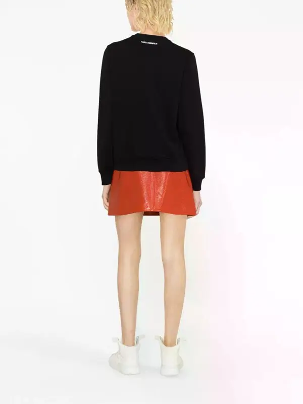 Karl Lagerfeld Embellished Graphic Cotton Sweatshirt