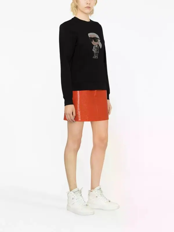 Karl Lagerfeld Embellished Graphic Cotton Sweatshirt