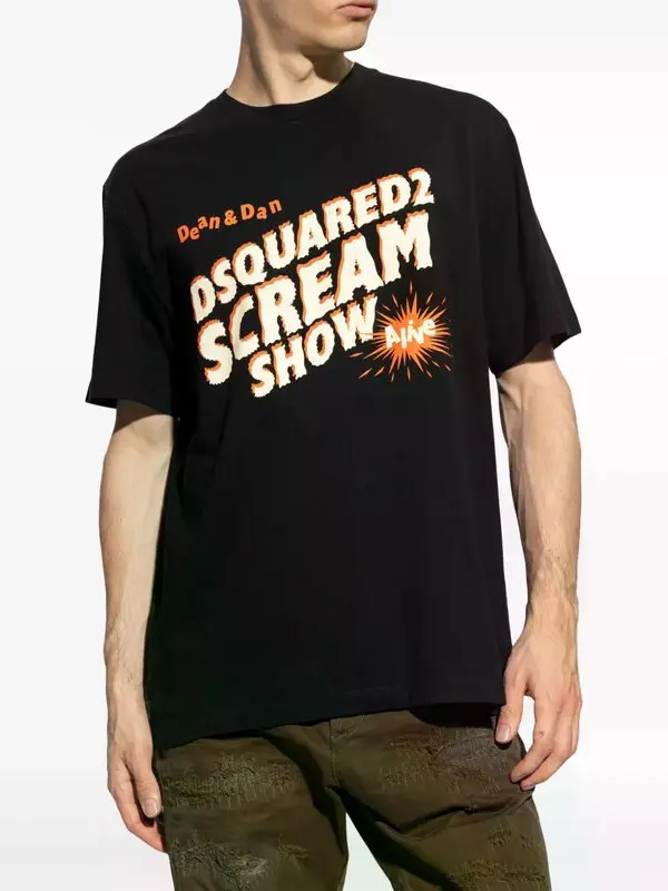 Dsquared2 Scream Show Cotton T-shirt - Black