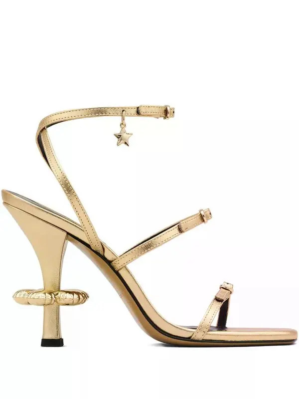 Marc Jacobs Metallic Leather Daisy Sandals - Gold
