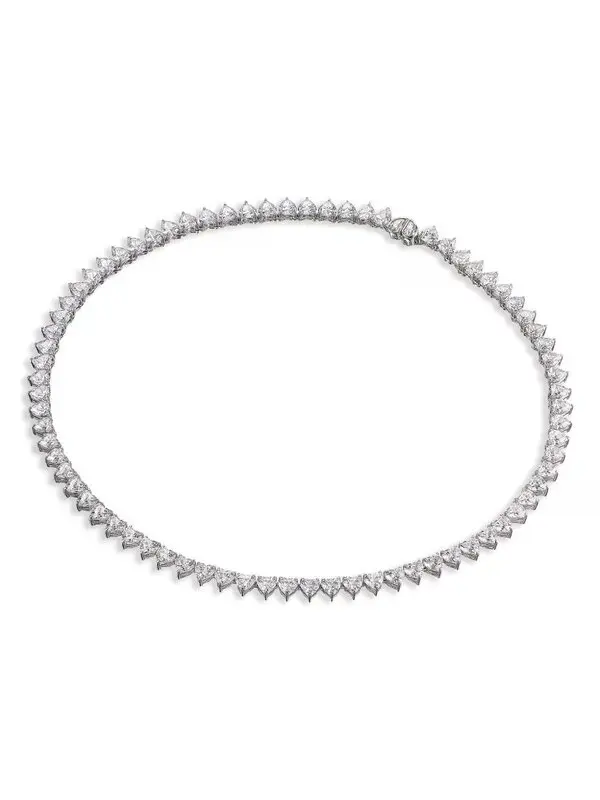 ANABELA CHAN 18kt White Gold Eternity Heart Diamond Necklace - Silver