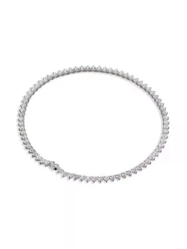 ANABELA CHAN 18kt White Gold Eternity Heart Diamond Necklace - Silver