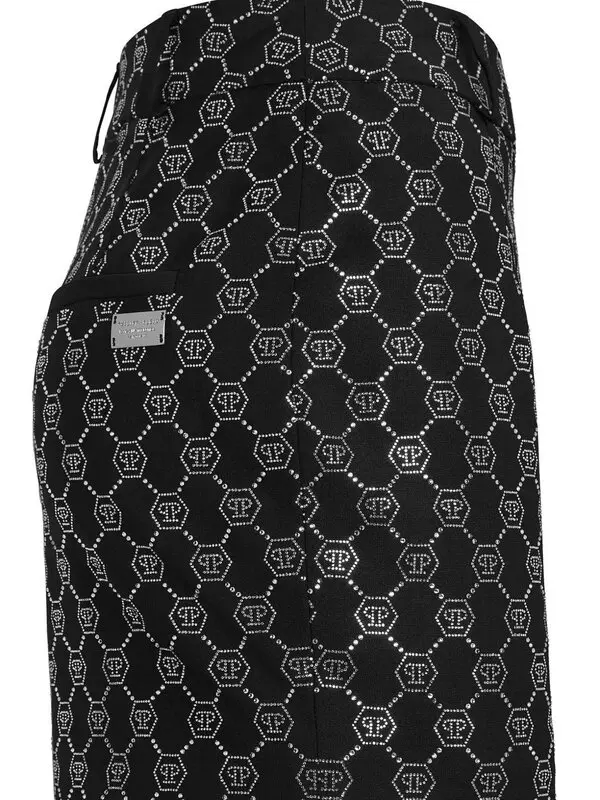 Philipp Plein Monogram Embellished Mini Skirt