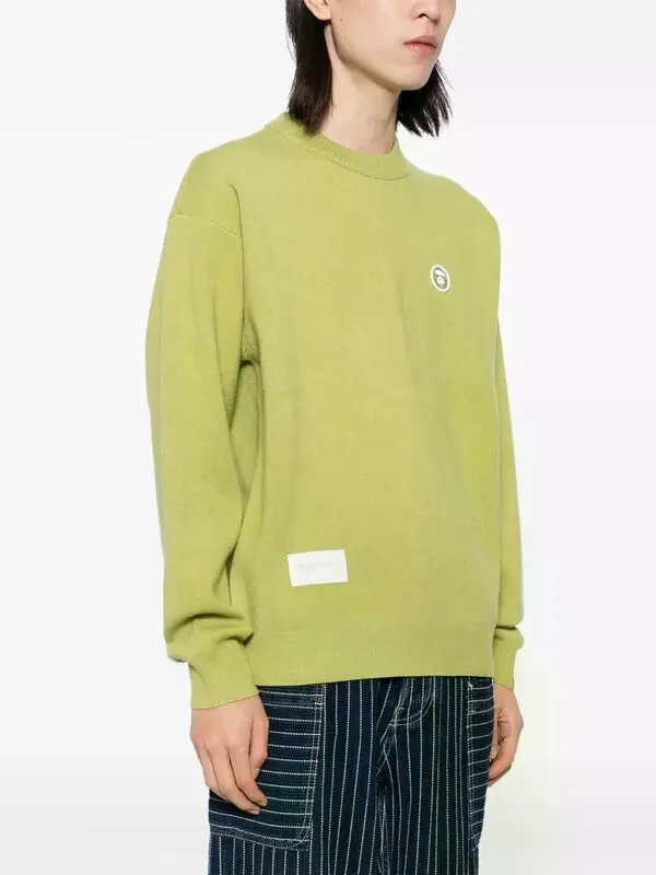 AAPE BY *A BATHING APE Moonface Logo Jumper - Green