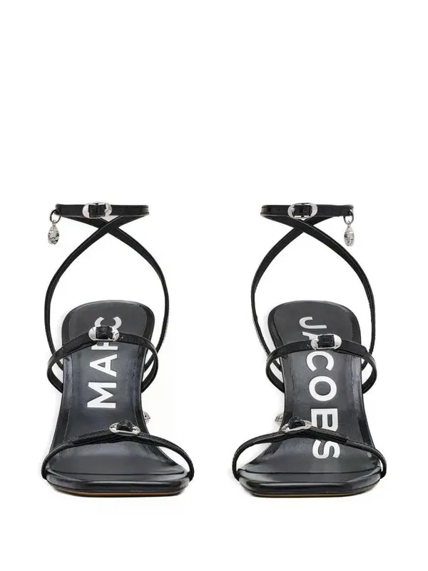 Marc Jacobs Daisy Leather Sandals With Sculptural Heel - Black