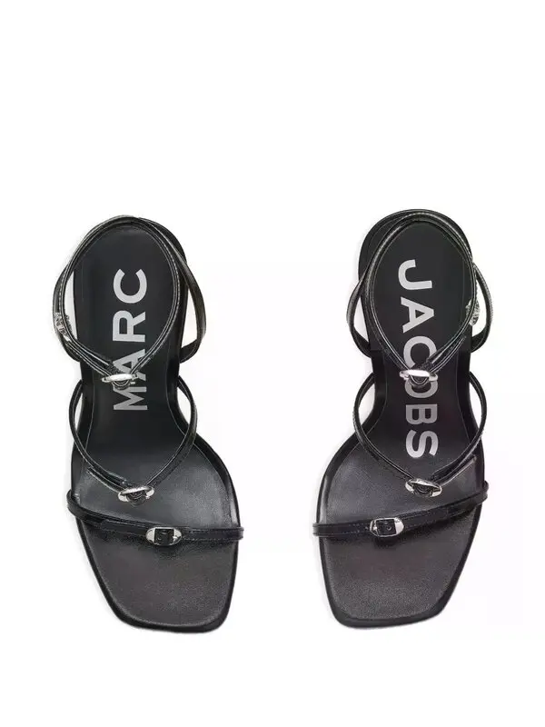 Marc Jacobs Daisy Leather Sandals With Sculptural Heel - Black