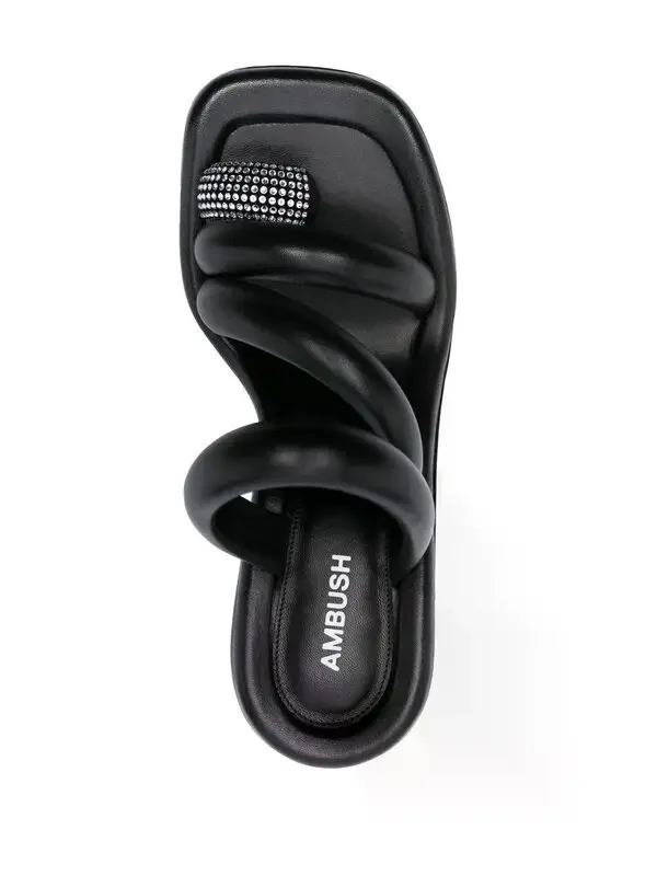 AMBUSH Crystal-embellished Calf Leather Heeled Sandals