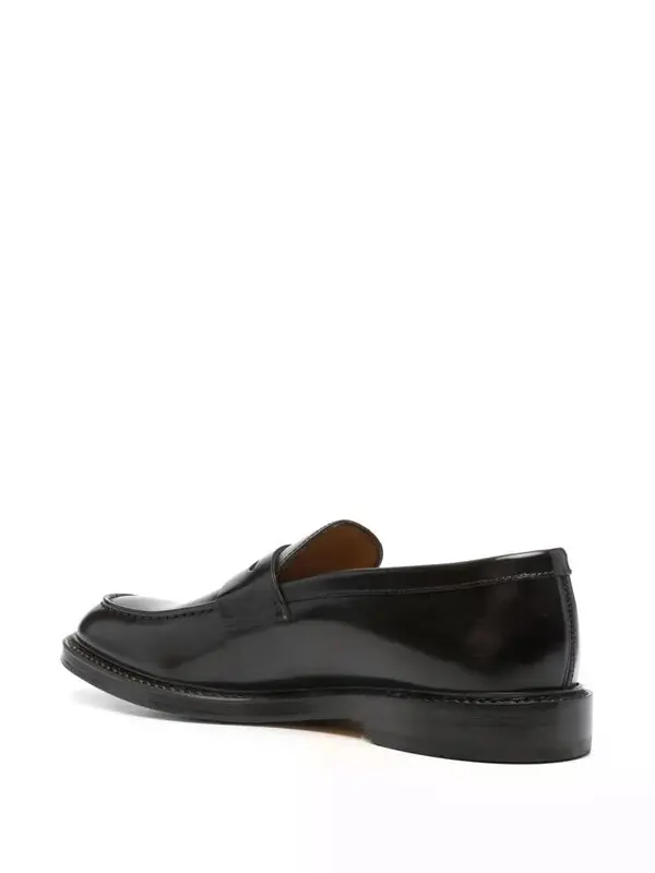 DOUCAL'S Chocolate Calf Leather Penny Loafers