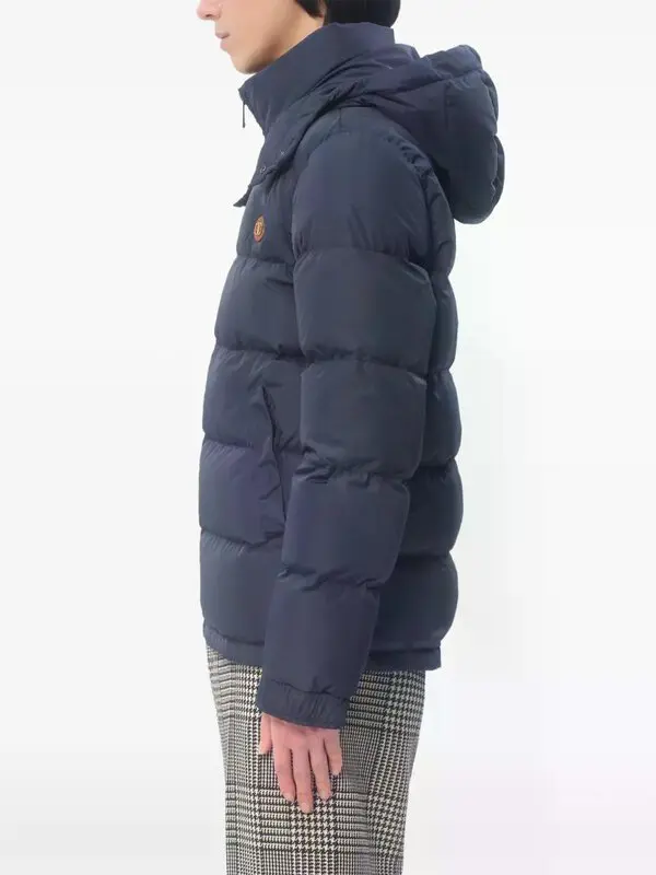 Valentino Garavani Logo-patch Hooded Down Jacket - Blue