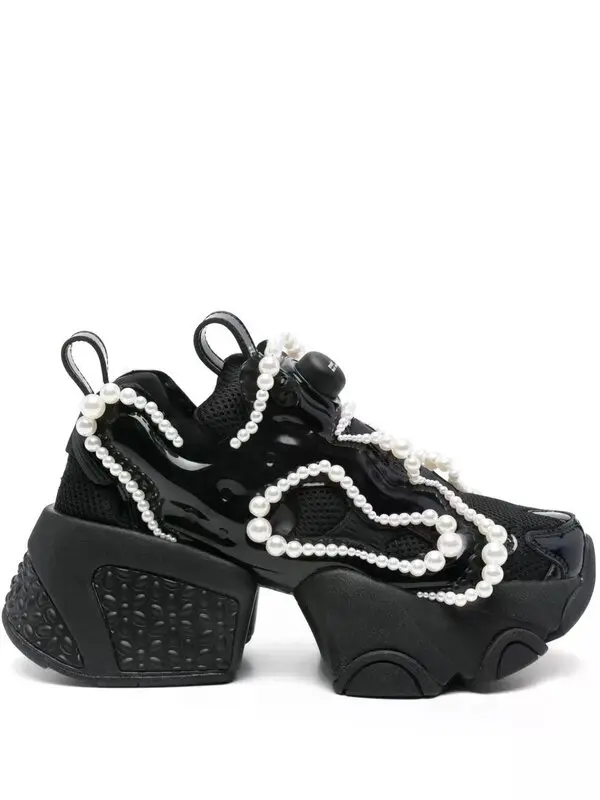 Noir Kei Ninomiya X Reebok Pearl-embellished Sneakers - Black