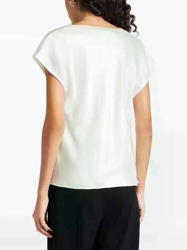 Vince Cowl Neck Silk Satin Blouse - Neutrals