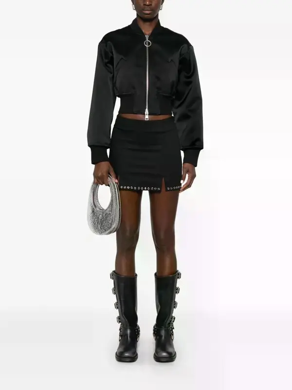 LUDOVIC DE SAINT SERNIN Lisette Mini Skirt With Eyelet Trim - Black