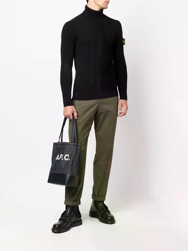 A.p.c. Denim Logo Tote Bag - Blue