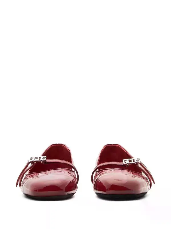 Gcds Monogram-print Patent Ballerinas