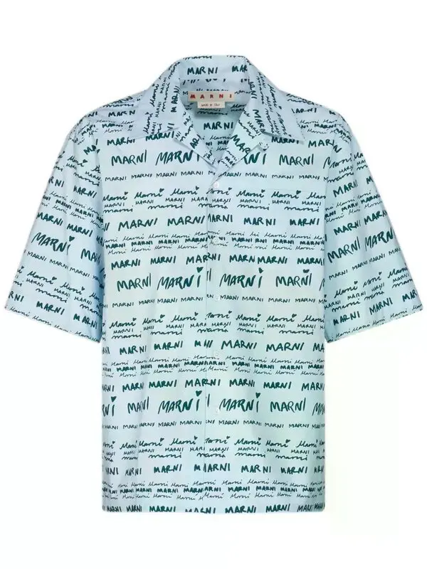 Marni Mega Bowling Shirt - Blue