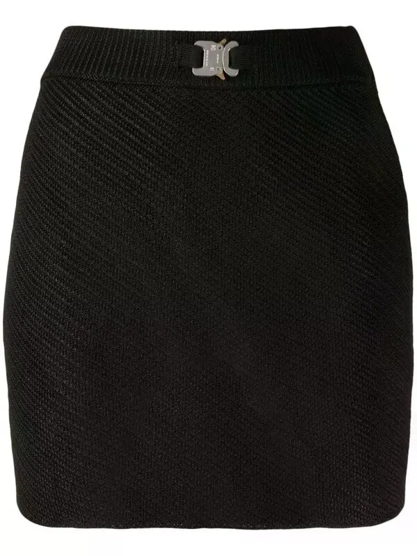 1017 Alyx 9sm Buckle Detail Knit Miniskirt - Black