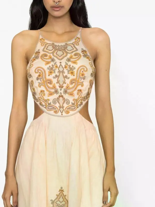 Zimmermann Devi Halter Tie Midi Dress