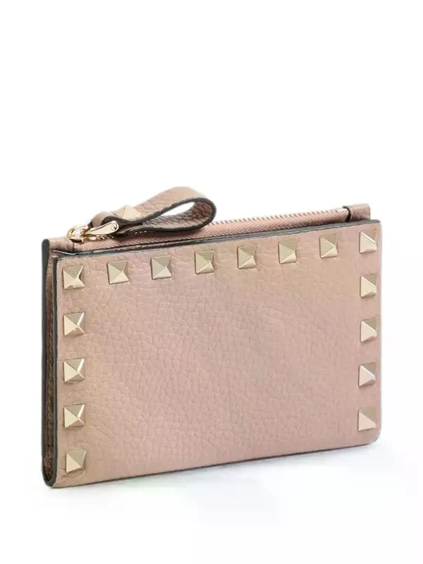 Valentino Garavani Rockstud Zipped Leather Card Holder