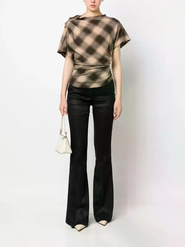 OMBRA MILANO High-waisted Flared Trousers - Black