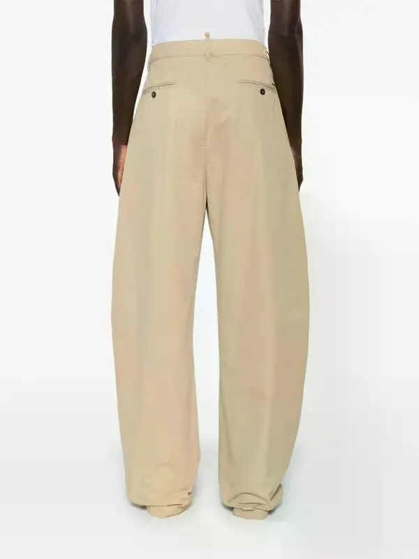 Dsquared2 Light Beige Distressed Cotton Trousers