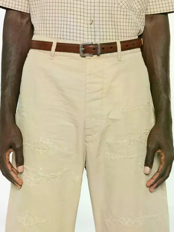 Dsquared2 Light Beige Distressed Cotton Trousers