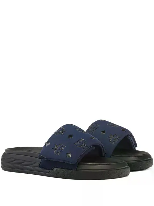 Mcm Monogram Pattern Slides