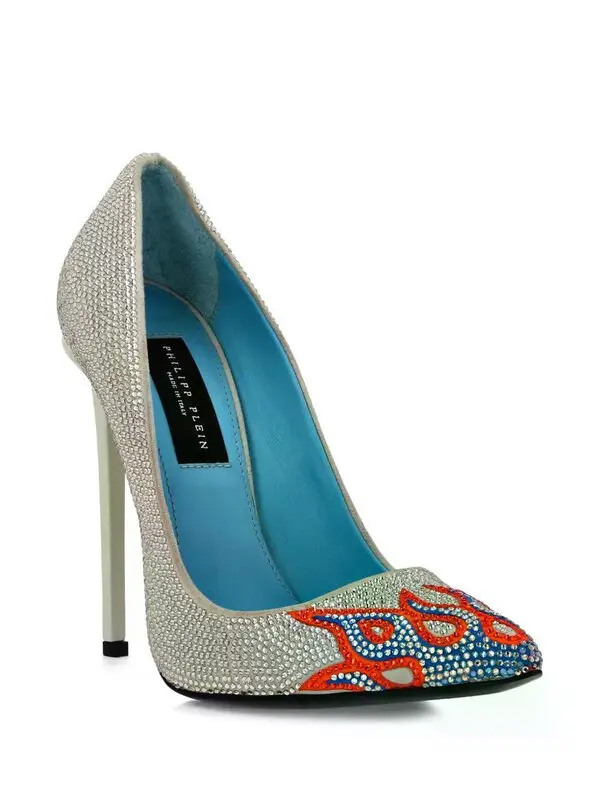 Philipp Plein 120mm Rhinestone-embellished Suede Pumps