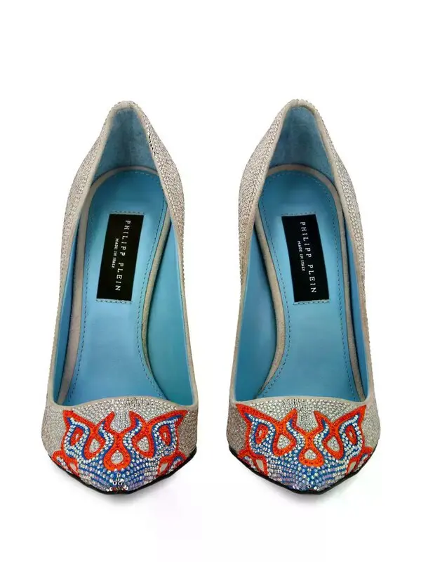 Philipp Plein 120mm Rhinestone-embellished Suede Pumps