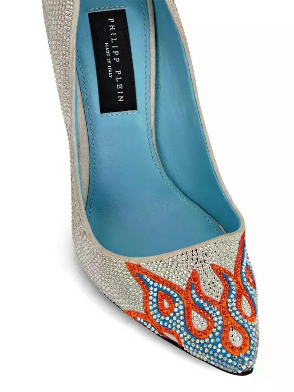 Philipp Plein 120mm Rhinestone-embellished Suede Pumps