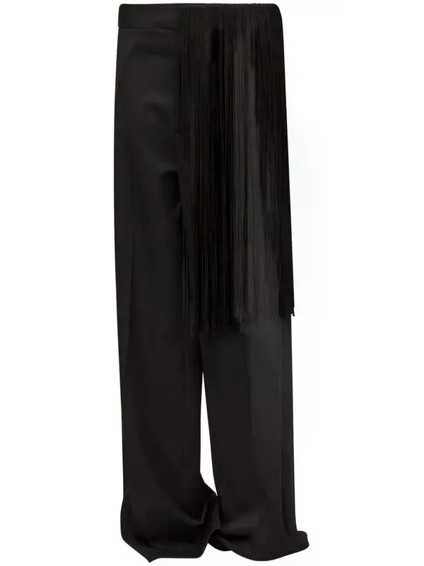 MAISON MARGIELA Fringe Detailing Flared Trousers - Black