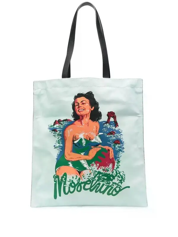 Moschino Illustration-print Tote Bag - Blue