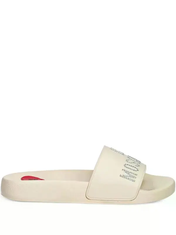 Moschino Rhinestone Embellished Slides