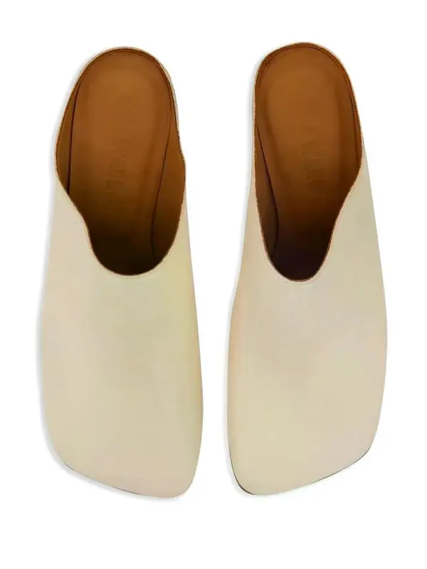 UMA WANG Square-toe Leather Mules