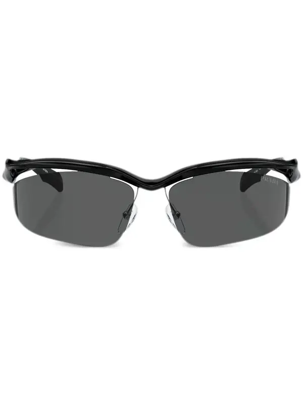 Prada Pr A25s Geometric-frame Sunglasses - Black